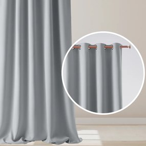 Room99 Hotový závěs na kroužcích AURA Barva: Tmavě šedá/Stříbrná, Velikost: 140 x 280 cm