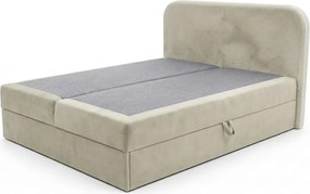 Čalouněná postel boxspring FORENA 140x200 cm krémová Matrace: Matrace Bonell pružinová