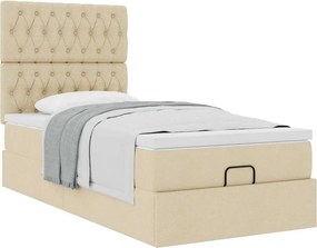 Osmanský rám postele s matrací krémově 80x200cm textil 3313200