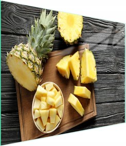 Skleněná Krájecí Deska 52x30 Ananas Tvrzené Sklo