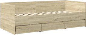 Válenda se zásuvkami bez matrace dub sonoma 90 x 200 cm 3280820