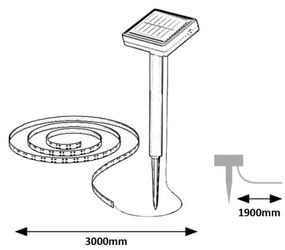 Rabalux 77016 - LED Solární pásek ANSOO LED/0,26W/3,2V 4,9m IP44