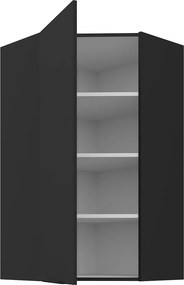 ARIA cc | horní kuchyňská skříňka 60x60 GN-108 1F (45°) rohová s policemi | 60x60 cm | EXTRA VYSOKÁ | černá