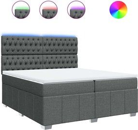 Box spring postel s matrací tmavě šedá 200x200 cm textil 3294083