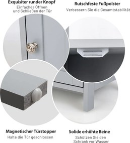 Costway Koupelnová skříňka multifunkční volně stojící police – 45 × 30 × 84 cm