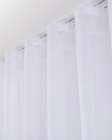Záclona na řasící pásce Wave barva bílá látka poloprůhledná, pletený vzor, vzorované