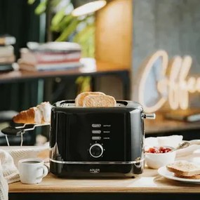 Adler AD 3224b černá / Topinkovač / 720W / 2 toasty / 7 stupňů opečení