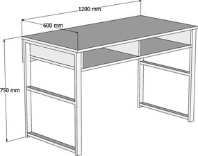 Pracovní stůl Nove Walnut