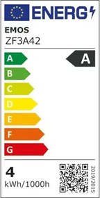 EMOS Filament Candle 3,8W E14 / Žárovka / náhrada za 60W / teplá bílá