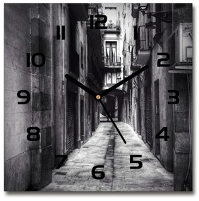 Wallmuralia Skleněné hodiny čtverec Barcelona Španělsko 30x30 cm