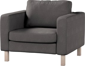 Potah na křeslo IKEA Karlstad, krátký barva šedá látka pletený vzor