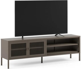 Šedý kovový TV stolek 160x50x35 cm Fayna – Marckeric