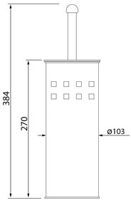 Aqualine Aqualine, SIMPLE LINE WC kartáč válcovitý s otvory, bílý, 04002W