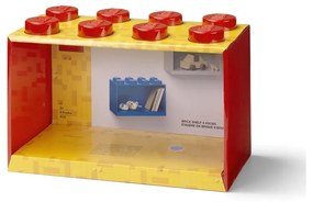 Dětská červená nástěnná police LEGO® Brick 8