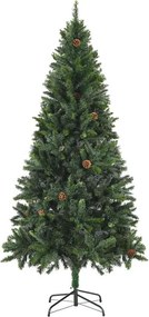 Umělý vánoční stromek se šiškami zelený 180 cm 284315