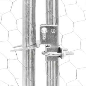 Výběh pro slepice 2,5x12x2,25 m pozinkovaná ocel 3328520