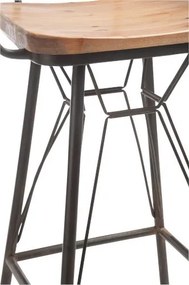 Kovová barová židle se dřevem BISTRO - 50* 53 * 111cm