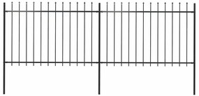 Zahradní plot s kopím nahoře ocelový 337 x 120 cm černý 277621