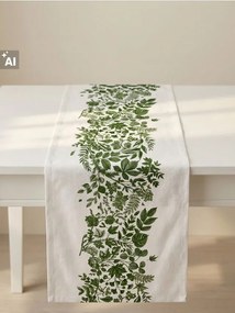 Sinsay - Běhoun na stůl s rostlinným motivem - olivová