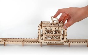 Ugears 3D dřevěné mechanické puzzle Kabinová lanovka s tratí