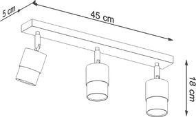 Sollux Lighting Stropní svítidlo NERO 3 černé/zlaté