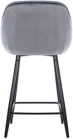 Barová židle Baycliff - samet | tmavě šedá