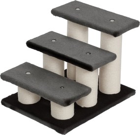 PawHut Krokody pro Mazlíčky 3 Kroků 34 cm Vysoké Krokody pro Psy a Kočky, Schody pro Kočky, Rampy pro Psy, Pomoc při Vstupu na Postel, Pohovku, Gauč T
