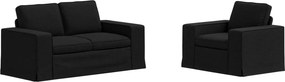 Set pohovek 2 ks Černá textil 3407502