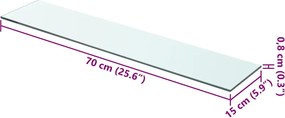 Policová deska sklo čiré 70x15 cm 243828