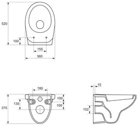 Cersanit Delfi, System40 MECH podomítkový rám + závěsná wc mísa Delfi + chromové tlačítko Enter II, S701-767