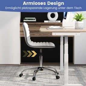 Costway Ergonomická kancelářská židle bez područek, polstrovaná otočná židle