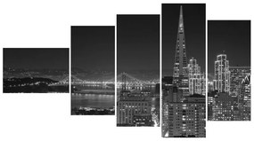 Černobílý obraz - noční město (110x60 cm), 40 dalších rozměrů