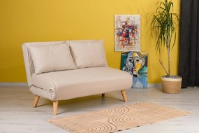 Hanah Home Dvoumístná rozkládací pohovka FOLDE krémová 120 cm