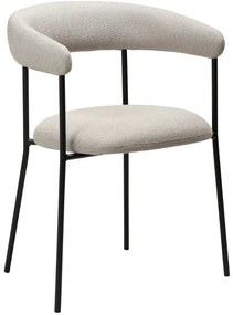 OnaDnes -20% ​​​​​Dan-Form Světle šedá látková jídelní židle DAN-FORM Plenti s černou podnoží