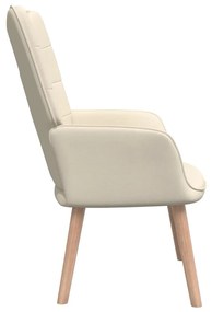 Relaxační křeslo se stoličkou krémové textil,  327932