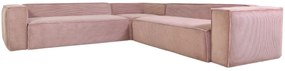 OnaDnes -20% Růžová manšestrová rohová pohovka Kave Home Blok 320 cm, levá/pravá