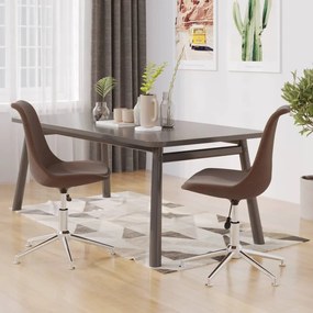 Otočné jídelní židle 2 ks hnědé textil - Default Title