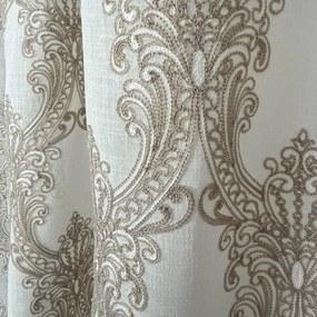 Voálová Luxusní vyšívaná záclona bílá Versailles Beige metráž Ervi 3634-13