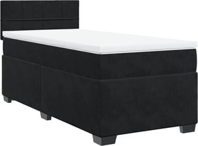 Box spring postel s matrací černá 90x190 cm samet 3286200