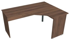 Stůl ergo levý 160*120 cm - Hobis Gate GEV 60 L Dekor stolové desky: ořech, Dekor lamino podnože: ořech, Barva nohy: černá