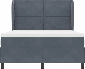 Postel s boxspringem s čelo Tmavě šedá 200 x 160 cm samet 3340989