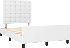Rám postele s čelem bílý 120x200 cm umělá kůže 3125562