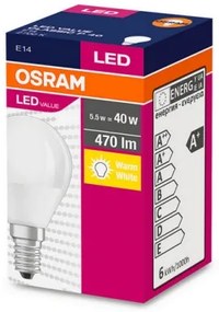 LED žárovka E14 OSRAM CL P FR 5,7W (40W) teplá bílá (2700K)