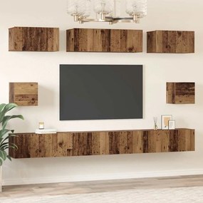Sestava TV skříněk 8 ks Staré dřevo Kompozitní dřevo 3393294