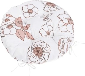 Bellatex Sedák Adéla prošívaný kulatý průměr 40 cm Květ Lososová,Bílá