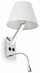 LED nástěnné světlo Moma-2 s lamp. na čtení, bílé