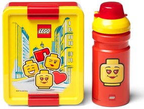 Set žluto-červeného svačinového boxu a lahve na pití LEGO® Iconic