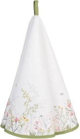 Bavlněná kulatá utěrka s lučními květy Wildflower Fields - Ø 80 cm