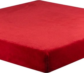 Napínací prostěradlo mikroplyš červené 90 x 200 cm