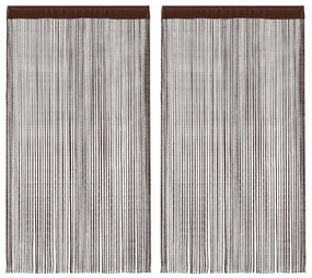 Provázkové záclony, 2 ks, 140x250 cm, hnědá 132411